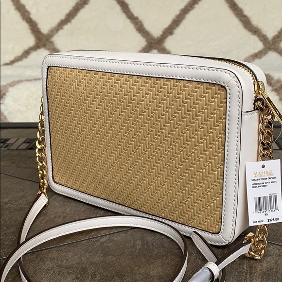 Michael Kors | Bags | Michael Kors Straw Python Capsule Jsi Lg Ew Xbody ...